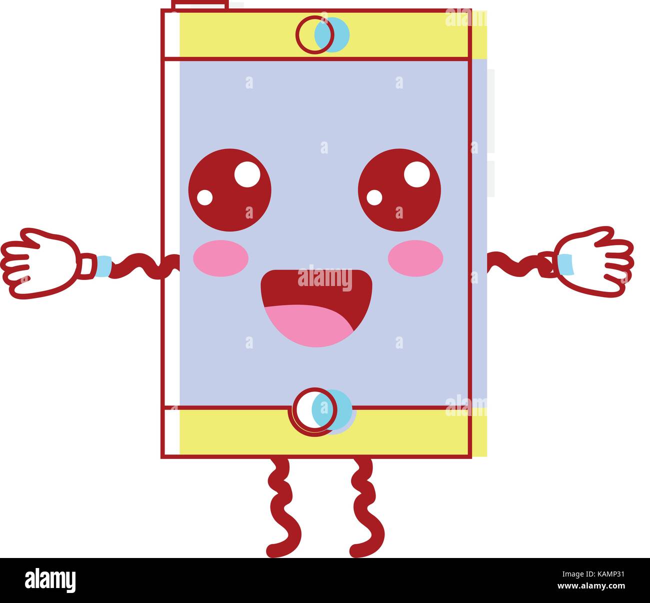 kawaii cute happy smartphone technology Stock Vector Image & Art - Alamy