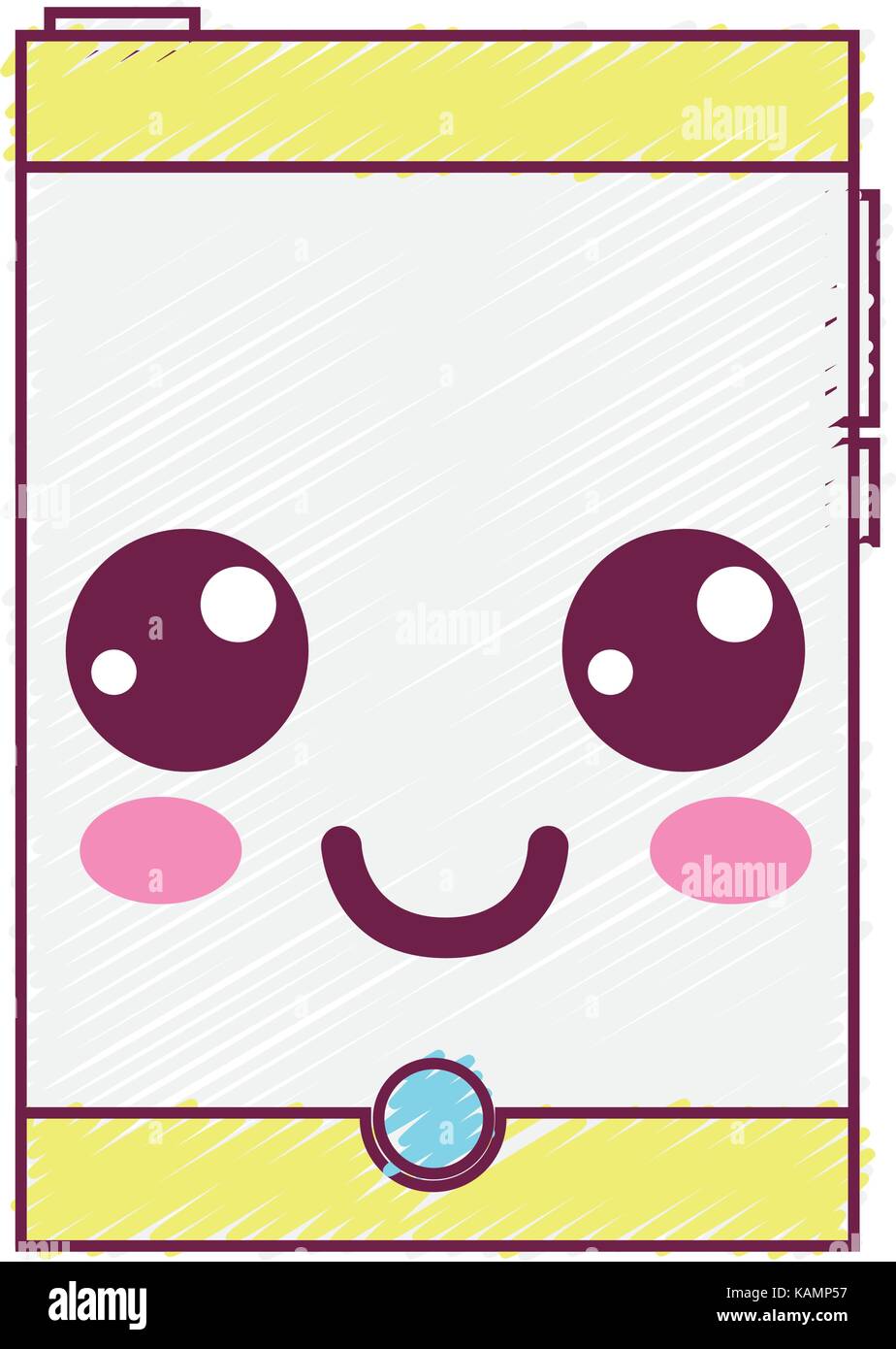 kawaii cute happy smartphone technology Stock Vector Image & Art - Alamy