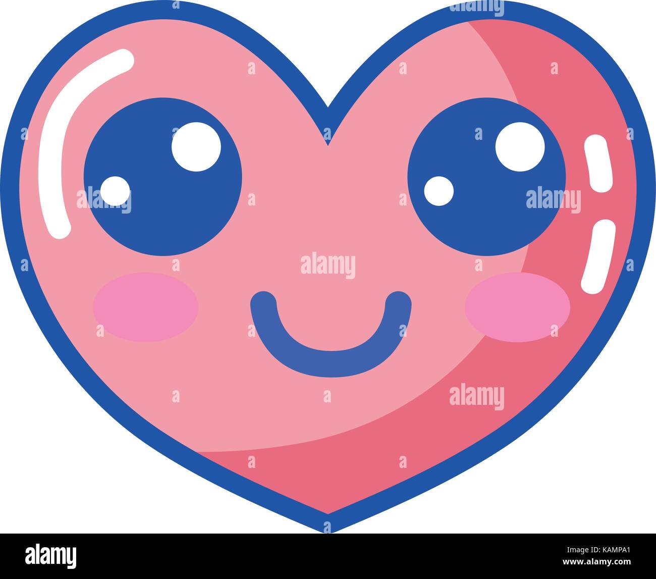 kawaii cute happy heart design Stock Vector Image & Art - Alamy