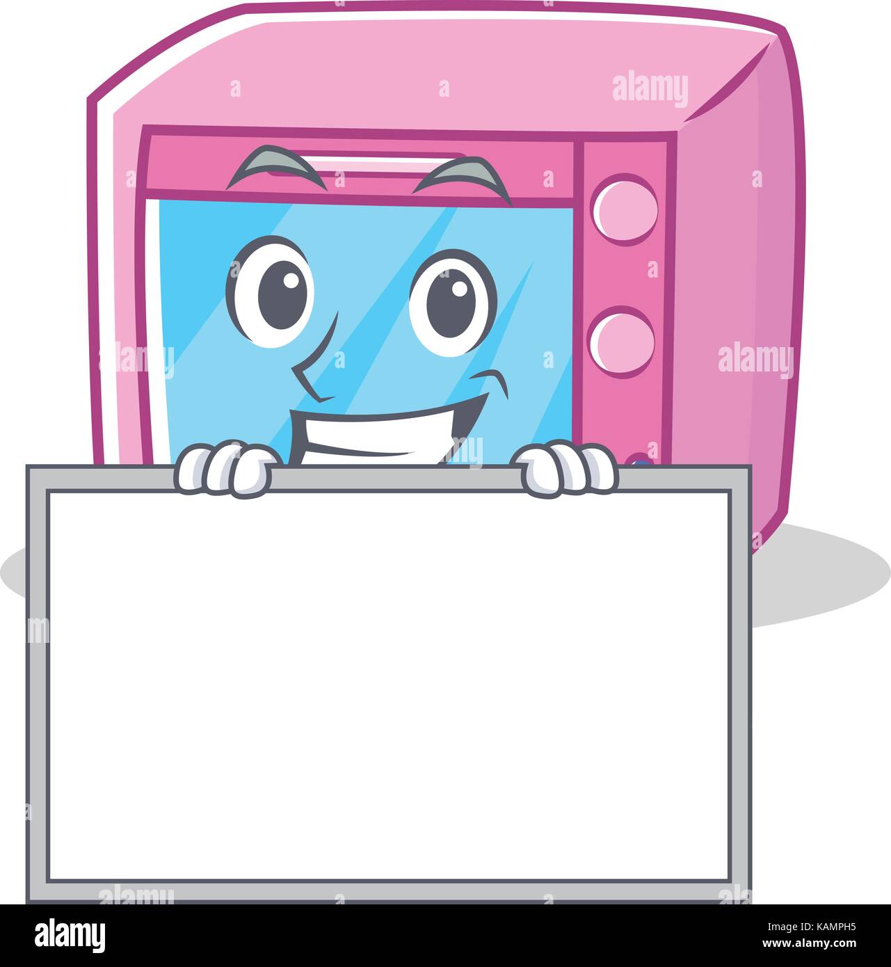 Grinning with board oven microwave character cartoon Stock Vector Image ...