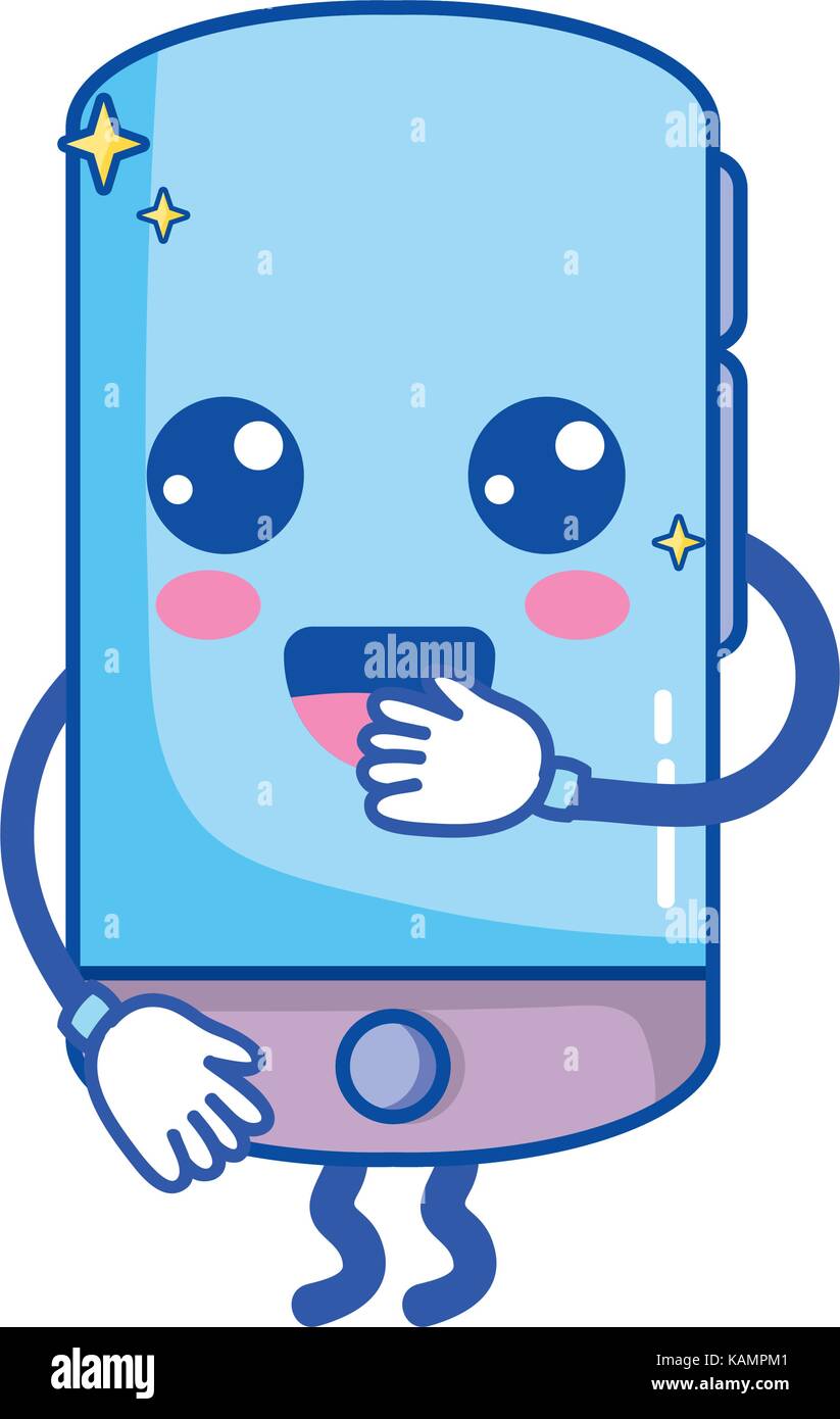 kawaii cute happy smartphone technology Stock Vector Image & Art - Alamy