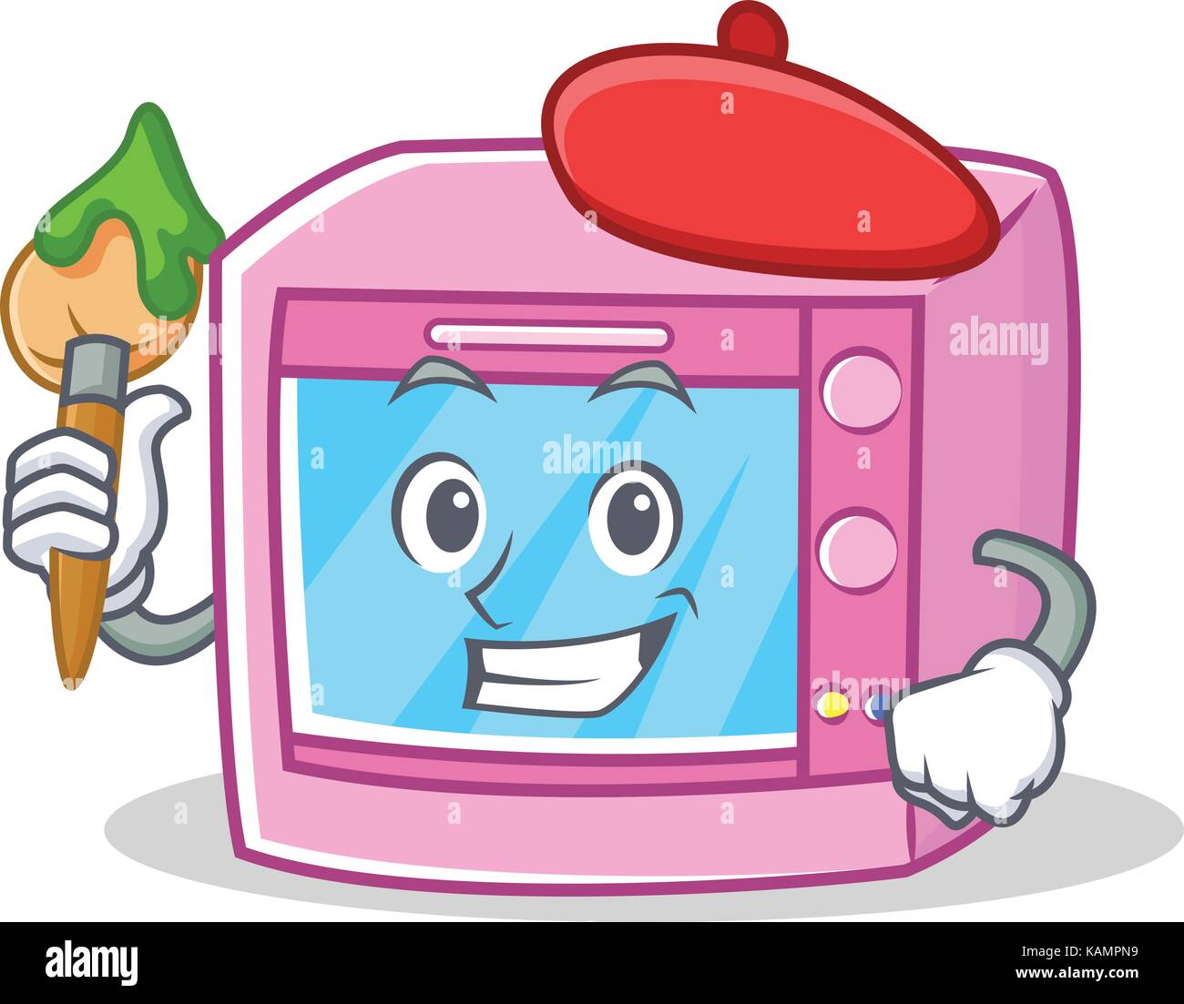 Artist oven microwave character cartoon Stock Vector Image & Art - Alamy