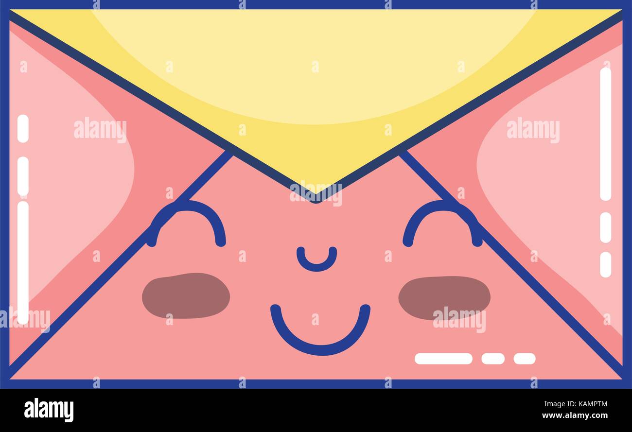 kawaii cute happy e-mail message Stock Vector Image & Art - Alamy