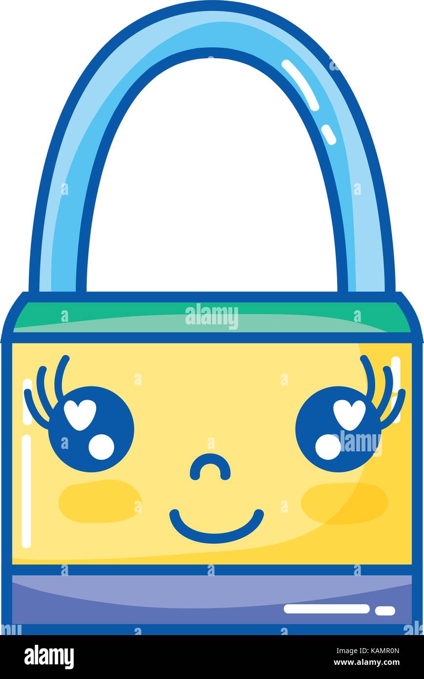 kawaii cute happy padlock security Stock Vector Image & Art - Alamy