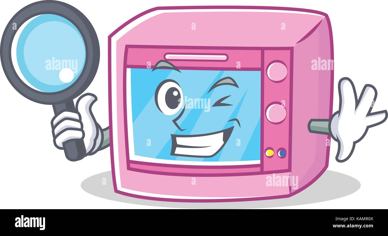 Detective oven microwave character cartoon Stock Vector Image & Art - Alamy