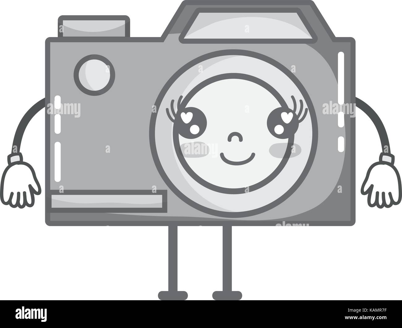 grayscale kawaii cute happy digital camera Stock Vector Image & Art - Alamy