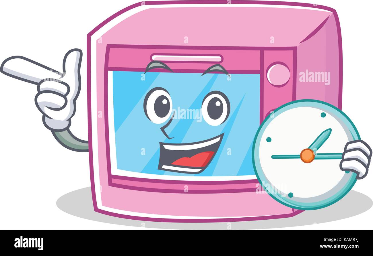 With clock oven microwave character cartoon Stock Vector Image & Art ...