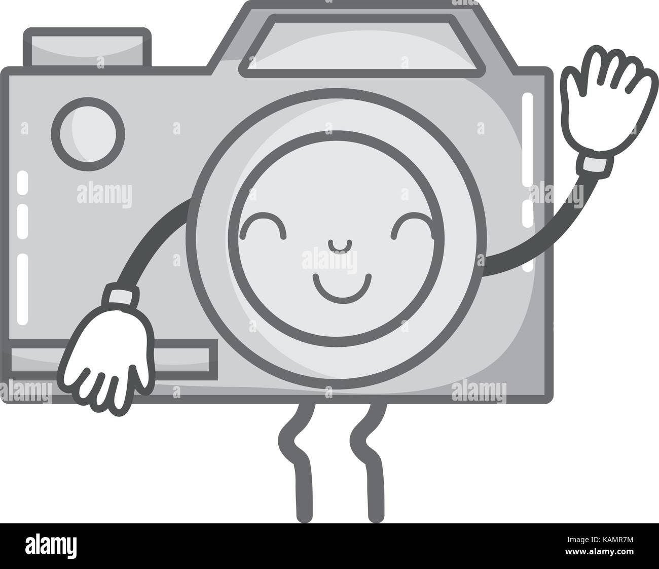 grayscale kawaii cute happy digital camera Stock Vector Image & Art - Alamy