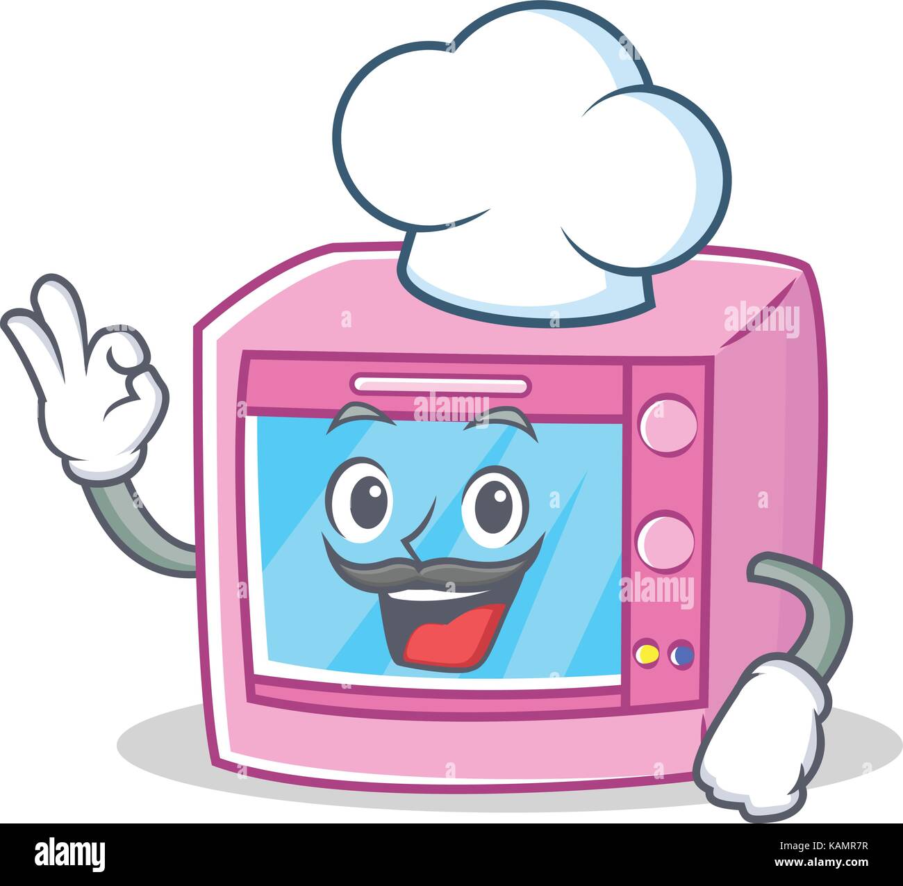 Chef oven microwave character cartoon Stock Vector Image & Art - Alamy