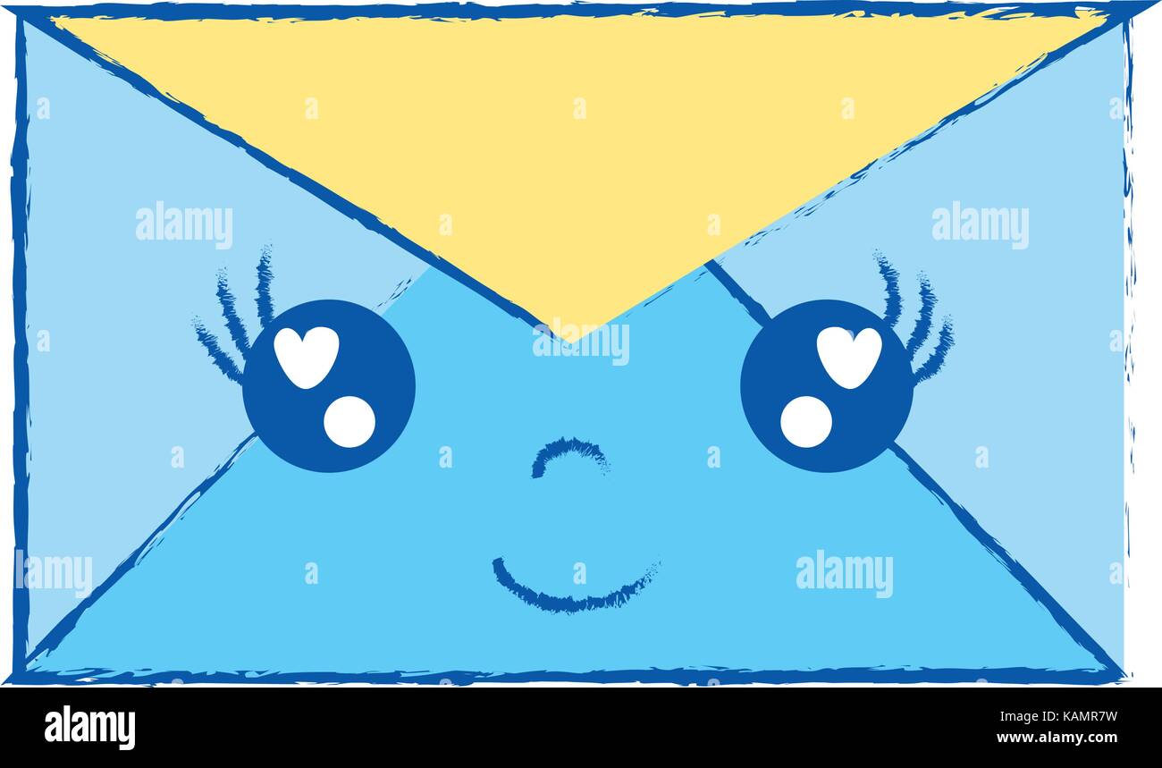 kawaii cute happy e-mail message Stock Vector Image & Art - Alamy