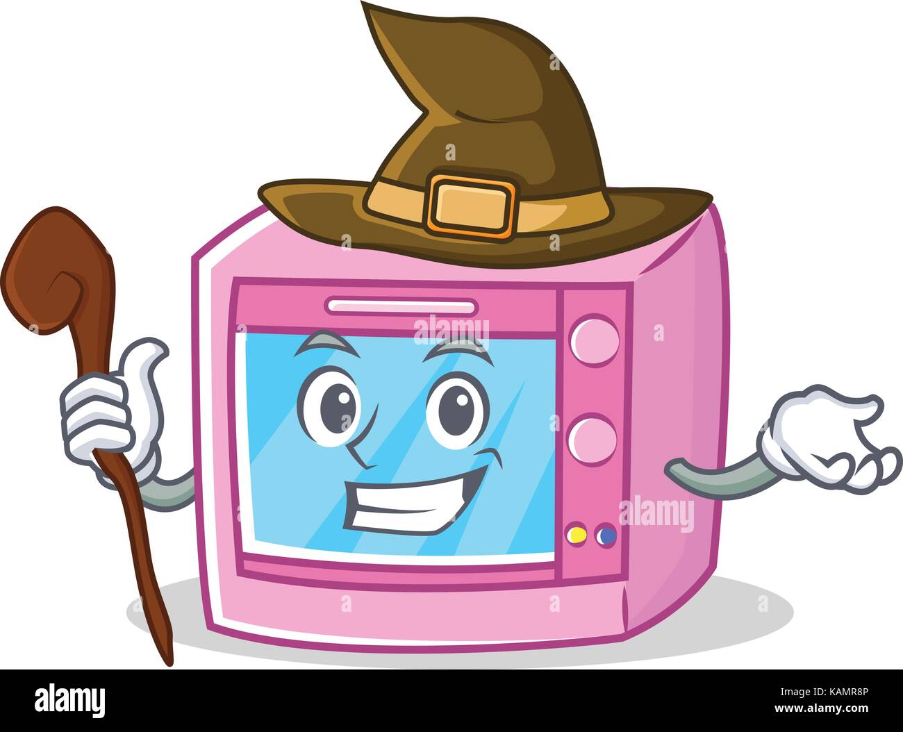 Witch oven microwave character cartoon Stock Vector Image & Art - Alamy