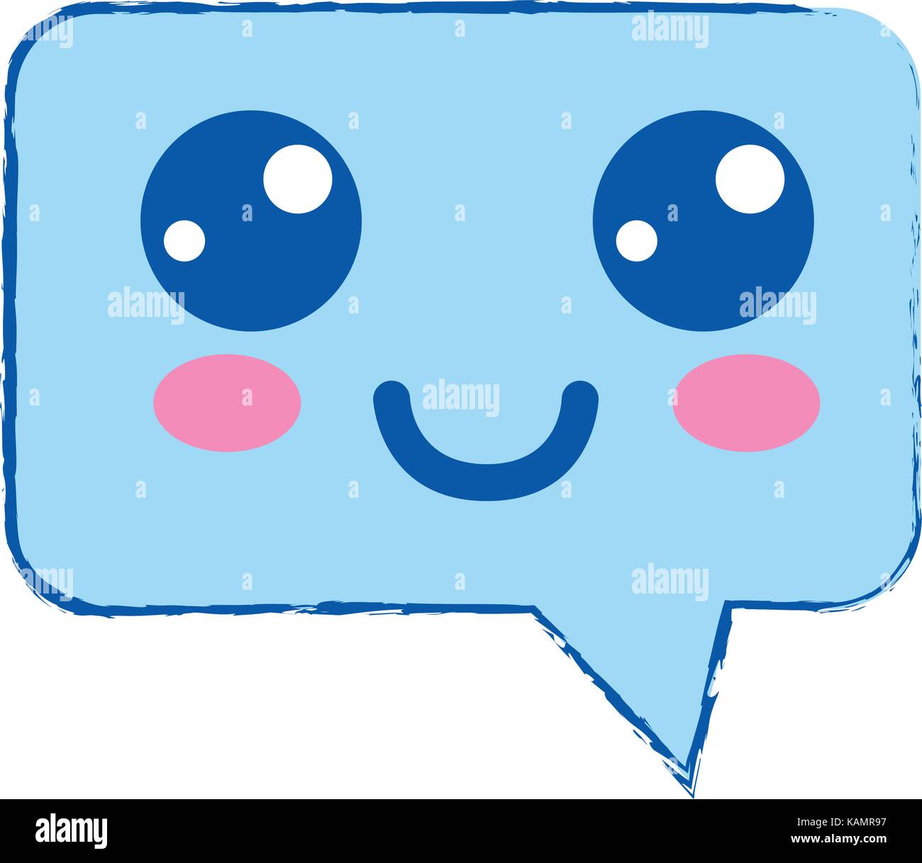kawaii cute happy chat bubble Stock Vector Image & Art - Alamy