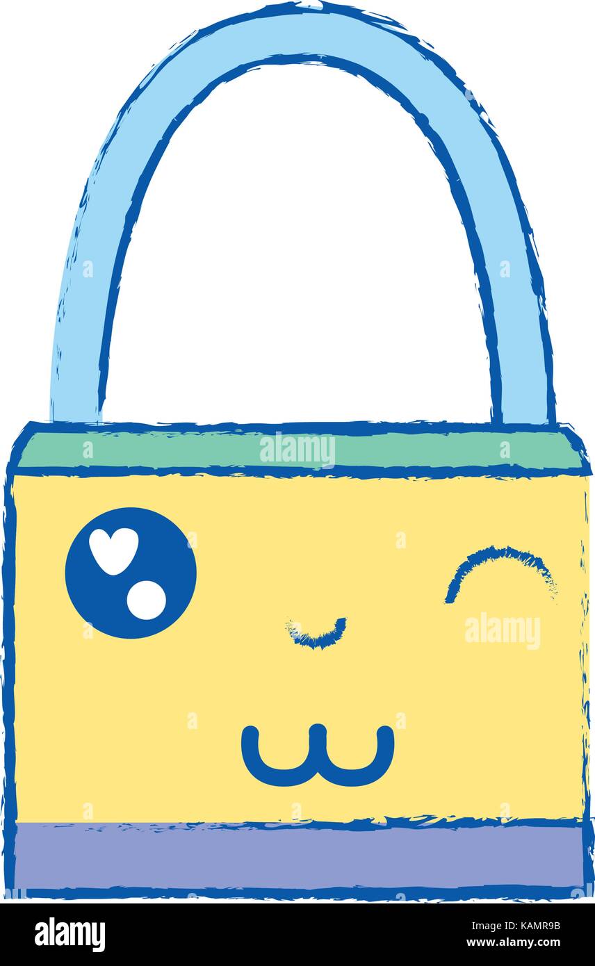 kawaii cute funny padlock security Stock Vector Image & Art - Alamy