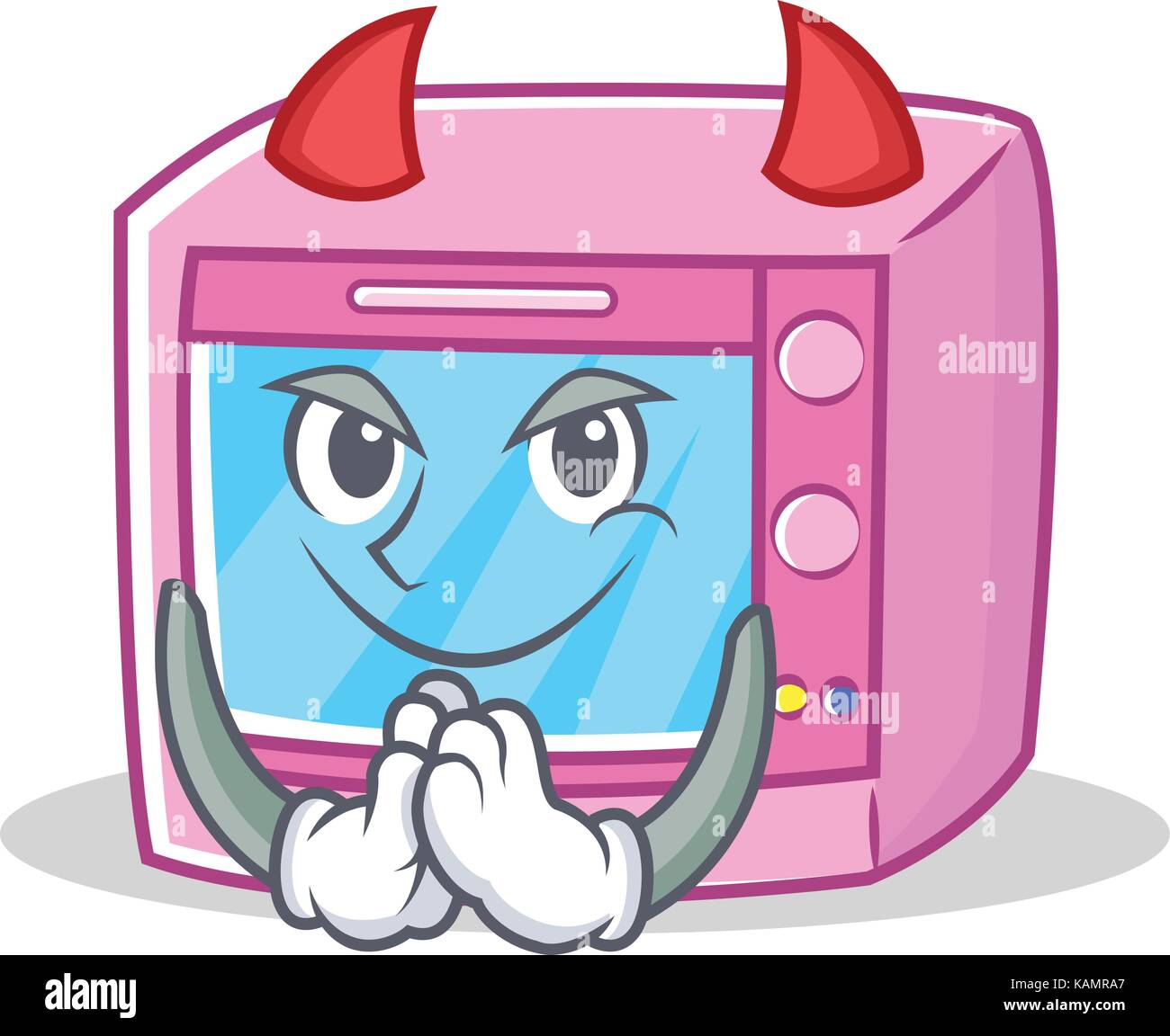 Devil oven microwave character cartoon Stock Vector Image & Art - Alamy