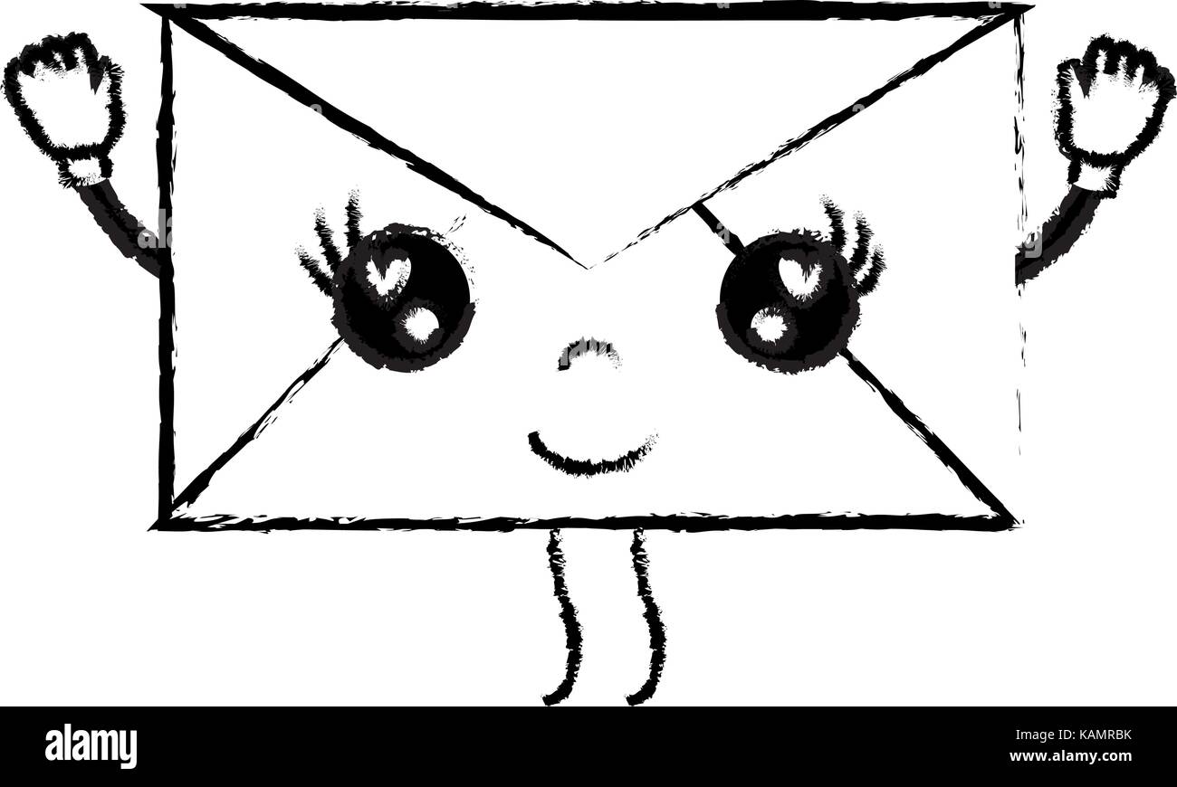 figure kawaii cute happy e-mail message Stock Vector Image & Art - Alamy