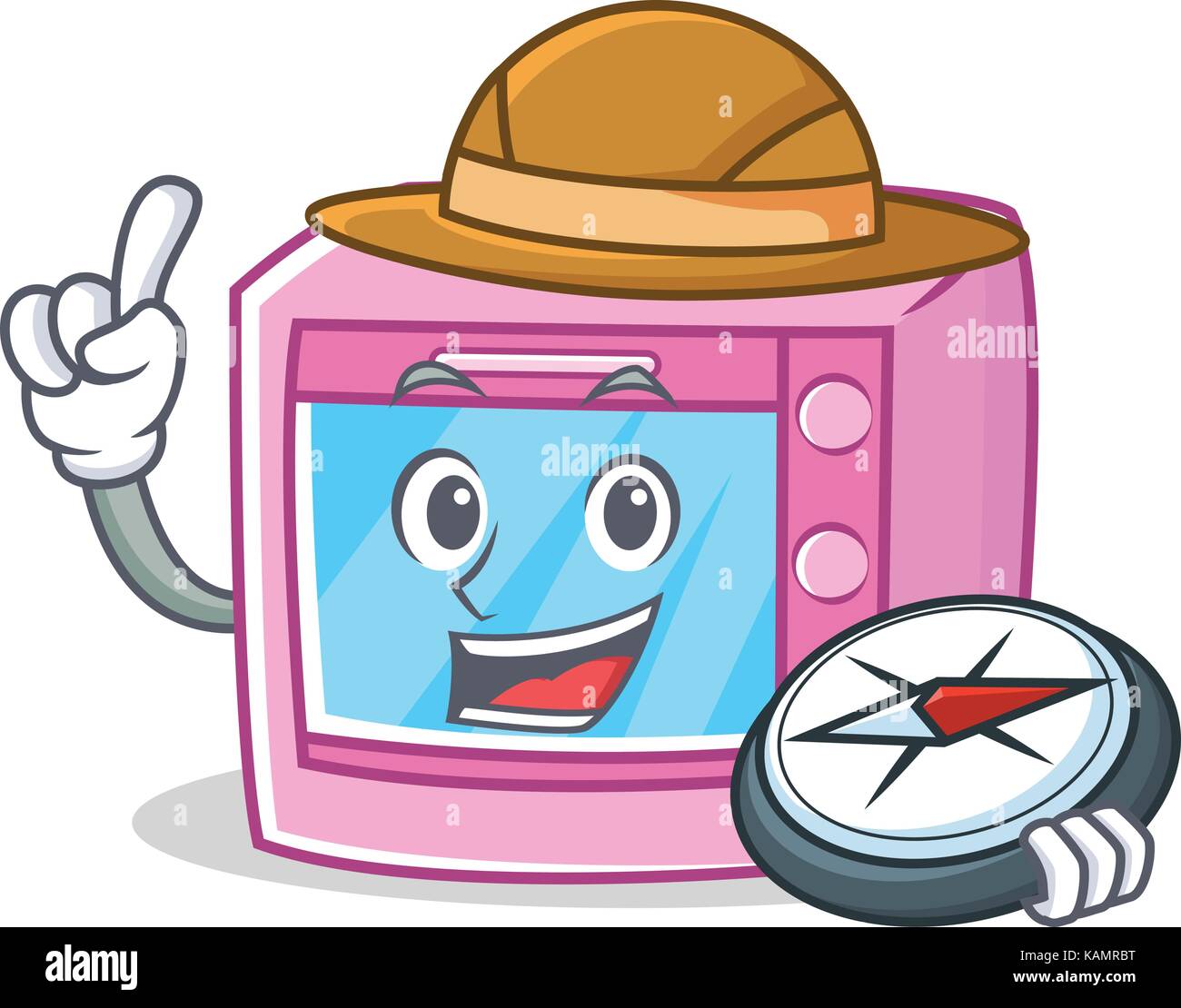 Explorer oven microwave character cartoon Stock Vector Image & Art - Alamy