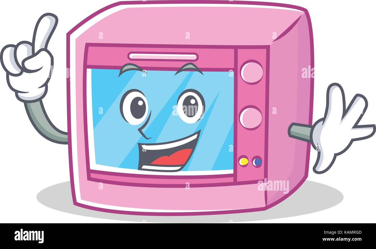 Finger oven microwave character cartoon Stock Vector Image & Art - Alamy