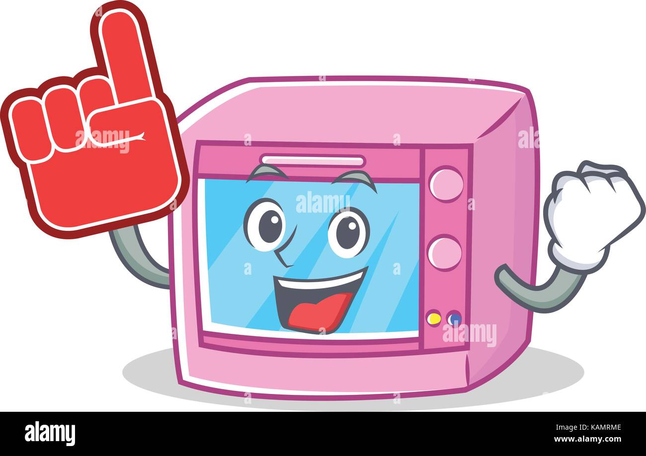 Foam finger oven microwave character cartoon Stock Vector Image & Art ...