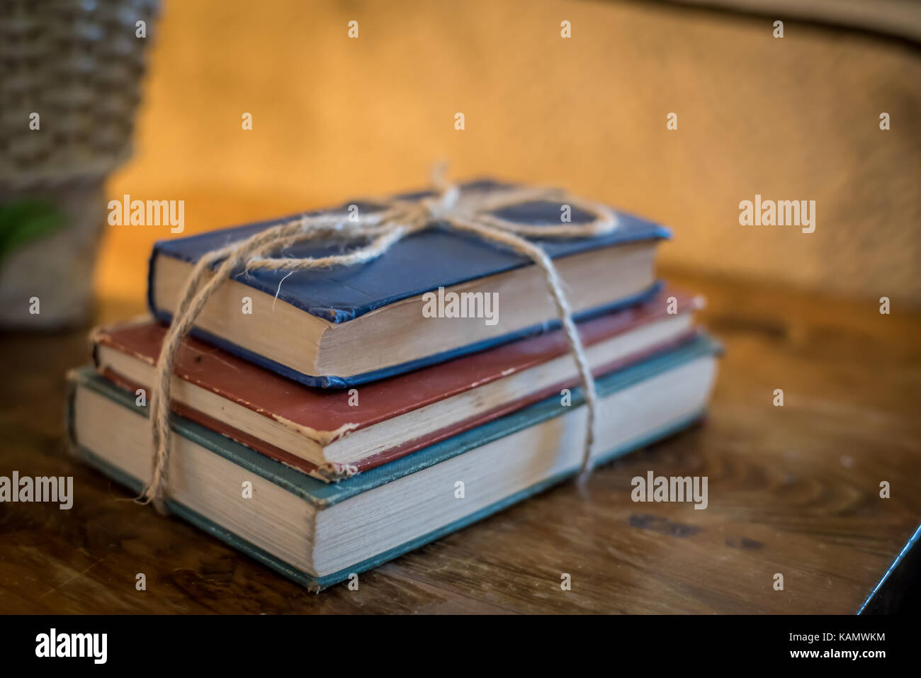 old books tied with rope Stock Photo - Alamy