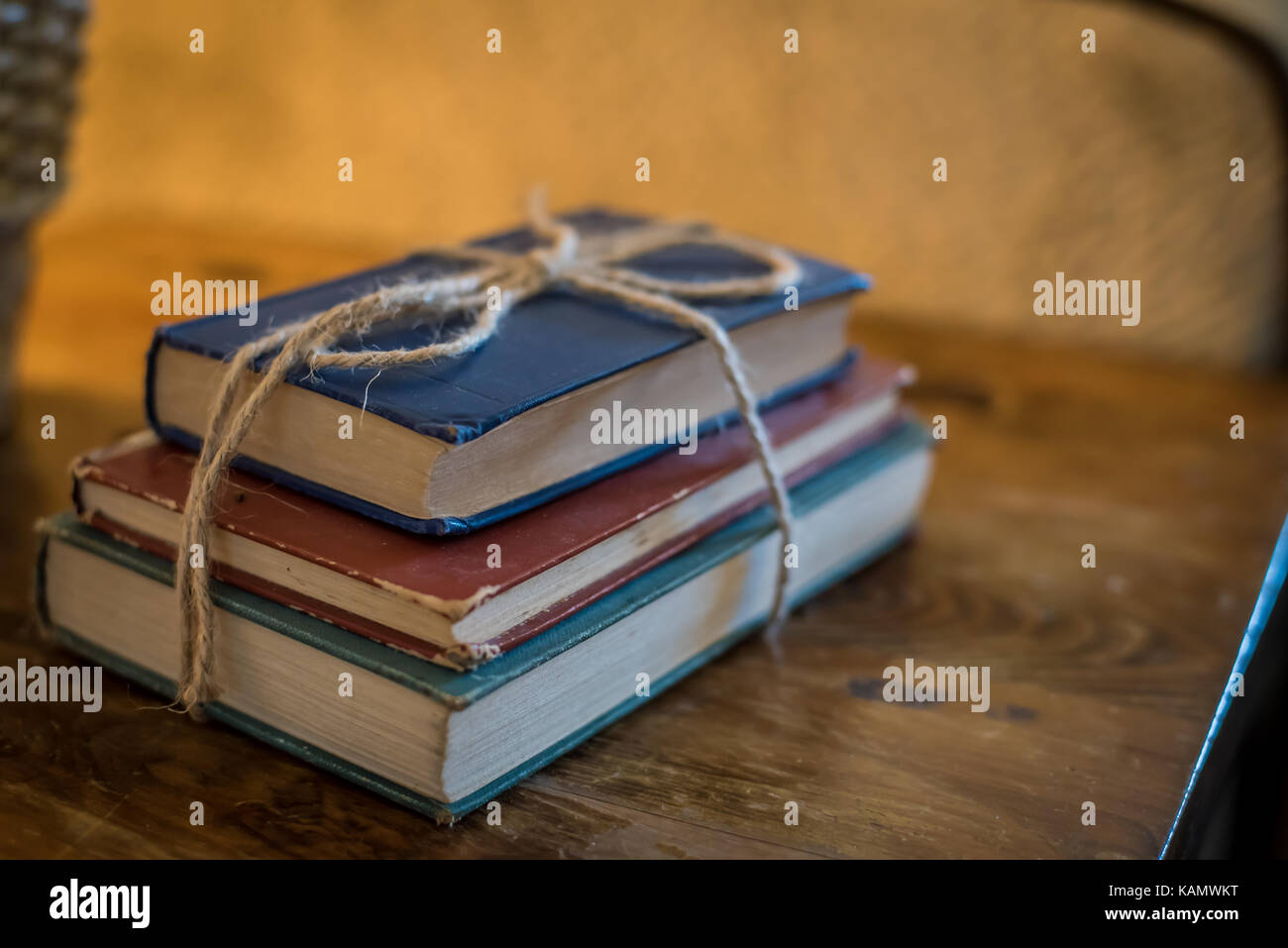 old books tied with rope Stock Photo - Alamy