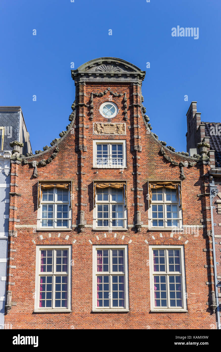 Historic facade at the main market square of Haarlem, Netherlands Stock ...