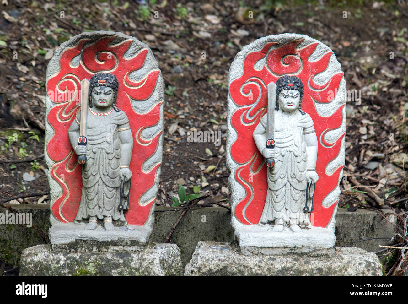 Statue of King Acala, Fudo Myoo, at Daigoji Buddhist temple in Kyoto ...