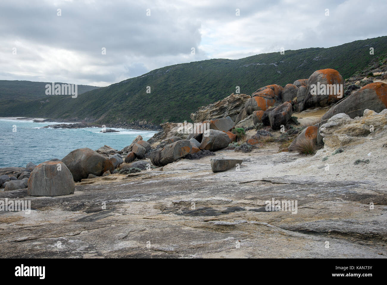 Large rocks in Blowholes sight in Torndirrup National Park near Albany ...