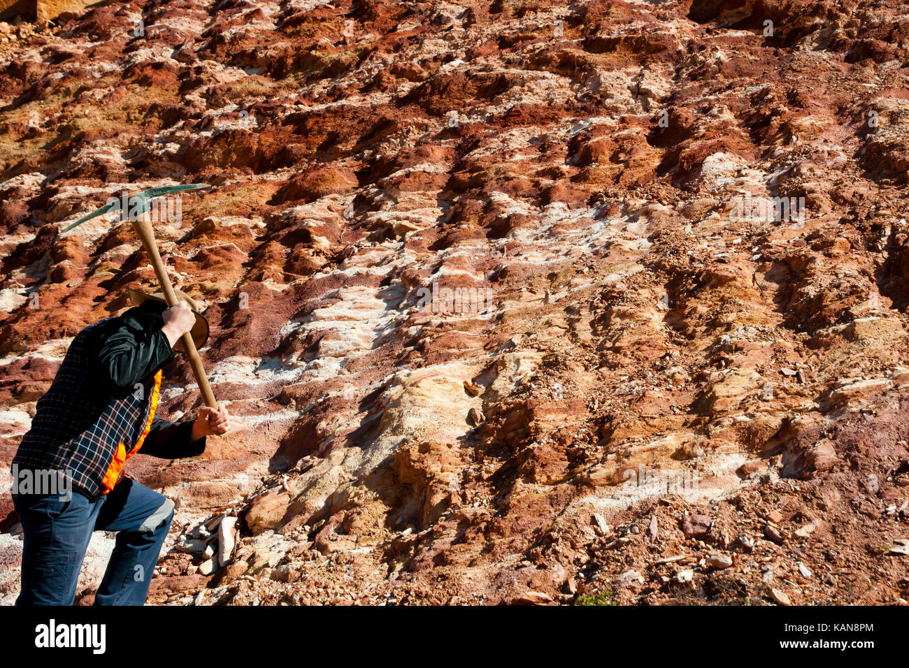 Prospector with a Pickaxe Stock Photo - Alamy