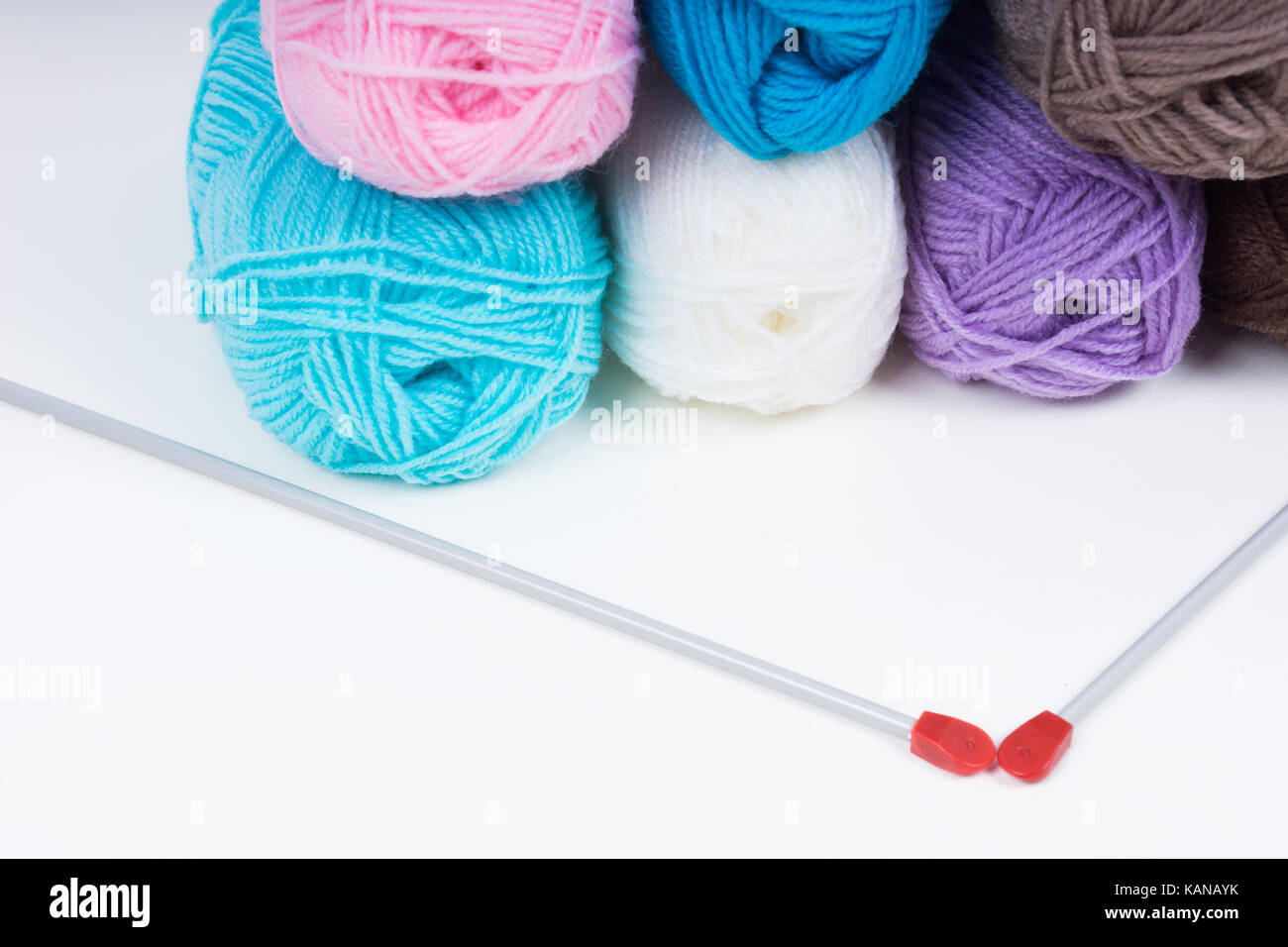 Knitting and crochet equipment isolated on white background Stock Photo ...