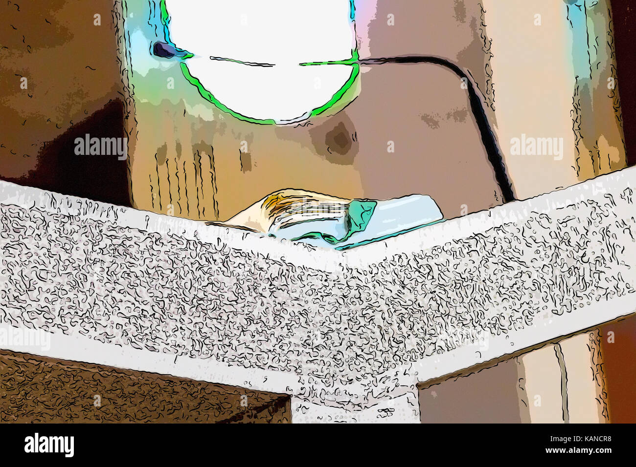 holy book on concrete lectern Stock Photo - Alamy