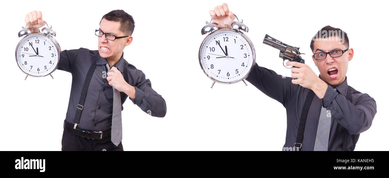 Man clock and gun Cut Out Stock Images & Pictures - Alamy