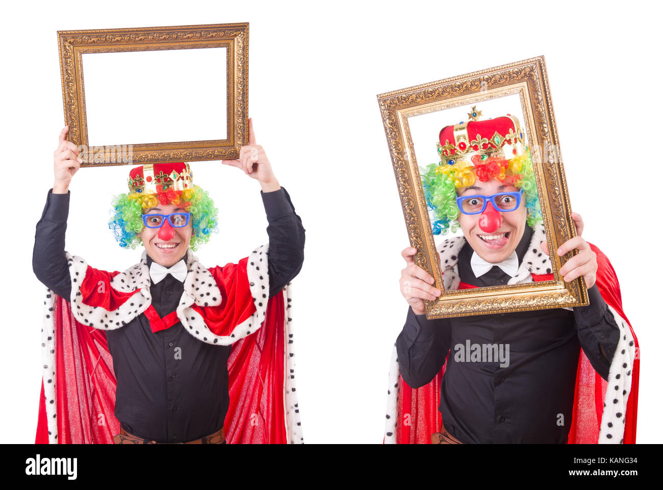 Businessman with crown isolated on white Stock Photo - Alamy