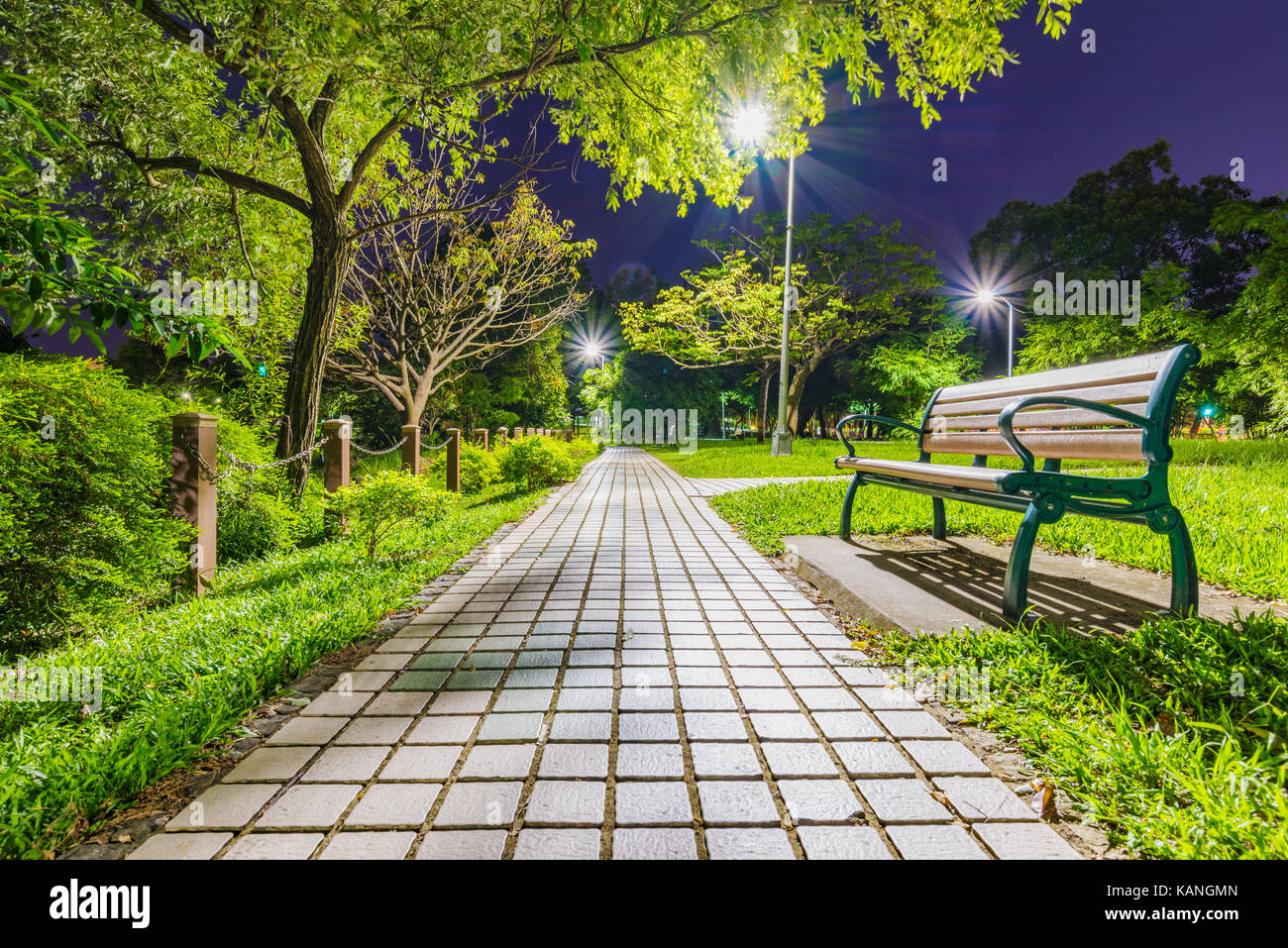 Daan forest park at night in Taipei Stock Photo - Alamy