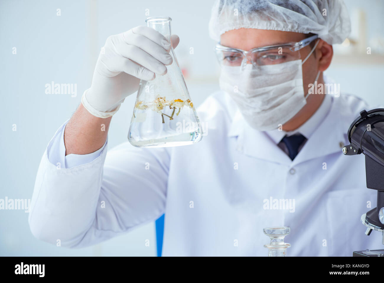 Chemist mixing perfumes in the lab Stock Photo - Alamy