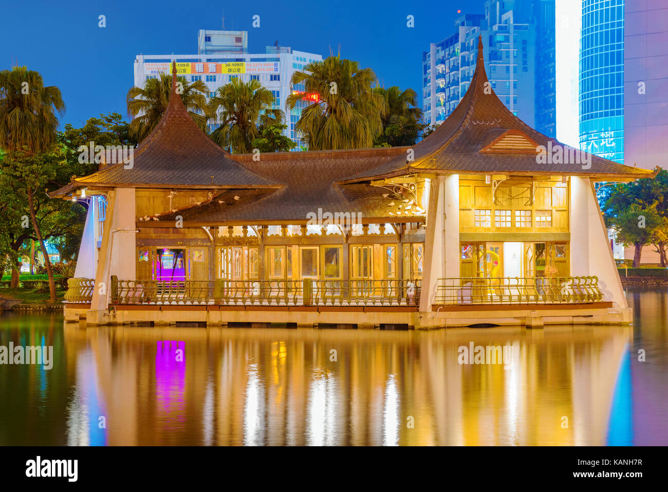 TAICHUNG, TAIWAN - JULY 17: This is a night view of the traditional ...