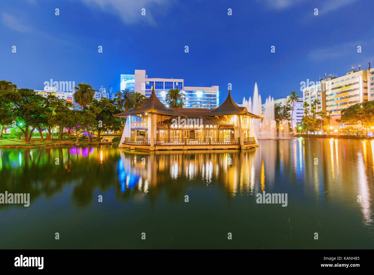 TAICHUNG, TAIWAN - JULY 17: This is a night view of the traditional ...