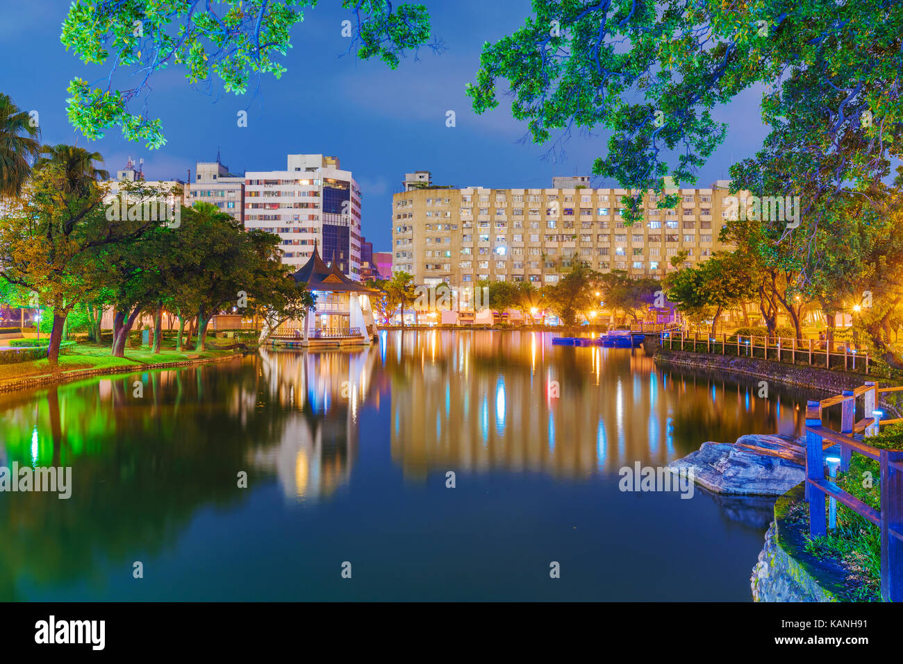 Scenic night view of Taichung park in Taiwan Stock Photo - Alamy