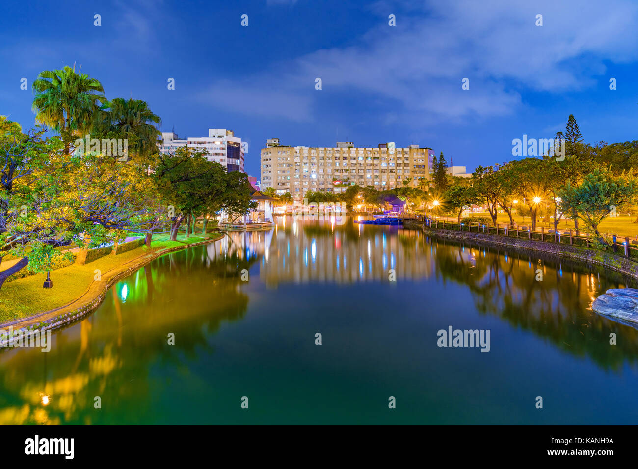 Night view of Taichung park in Taiwan Stock Photo - Alamy