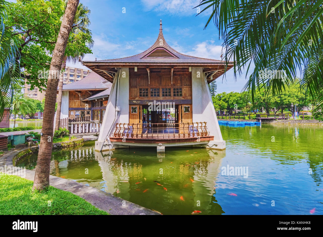 Scenery and traditional chinese architecture in Taichung park Stock ...