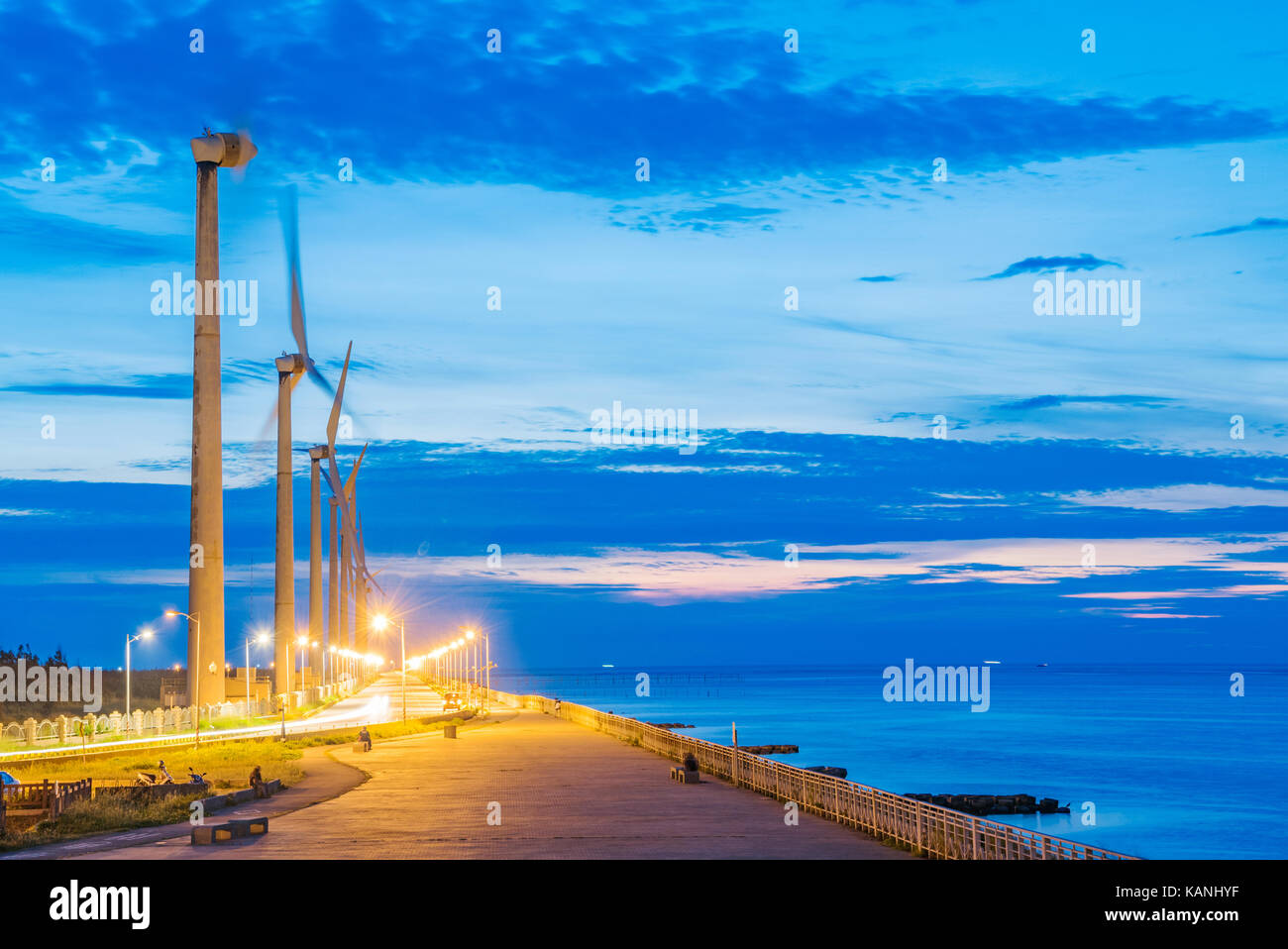Gaomei Wetlands night view Stock Photo - Alamy