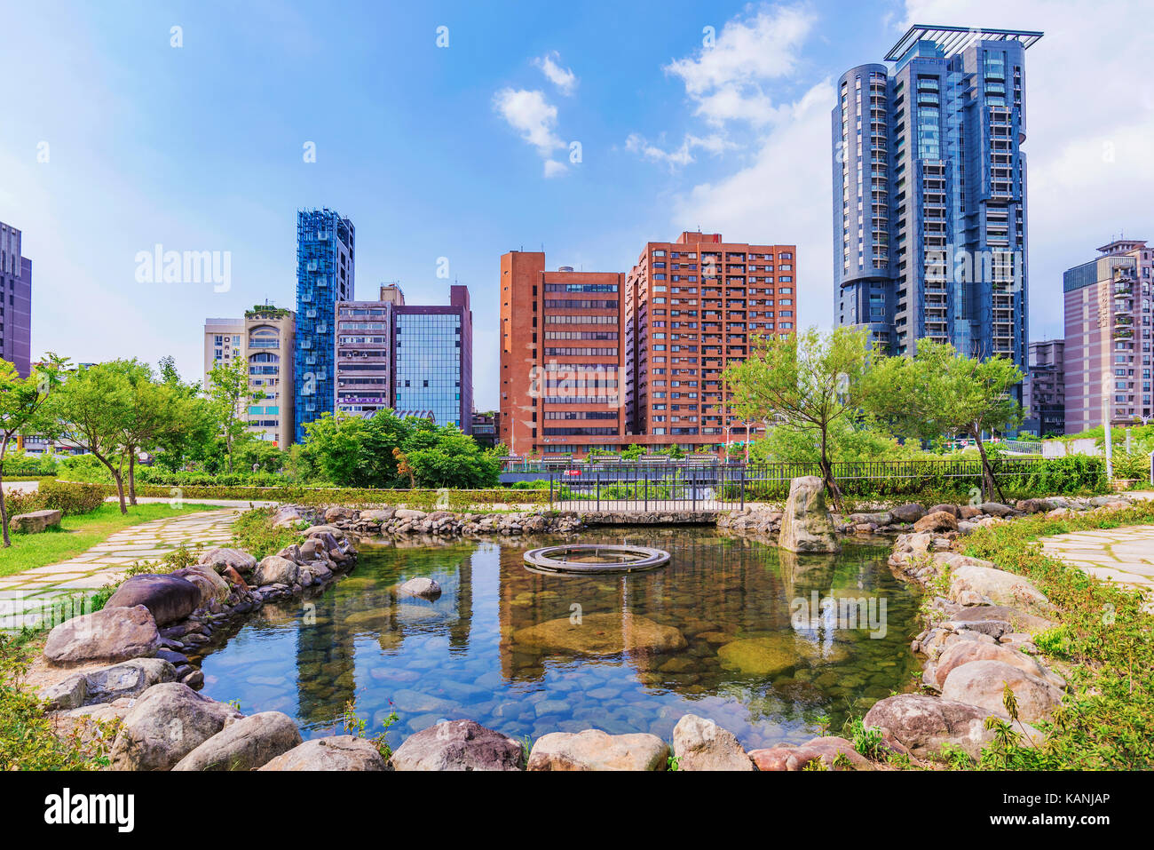 TAIPEI, TAIWAN - JULY 23: This is the nature of Daan forest park with a ...