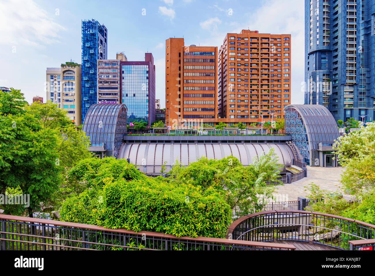TAIPEI, TAIWAN - JULY 23: This is the downtown Daan area modern ...