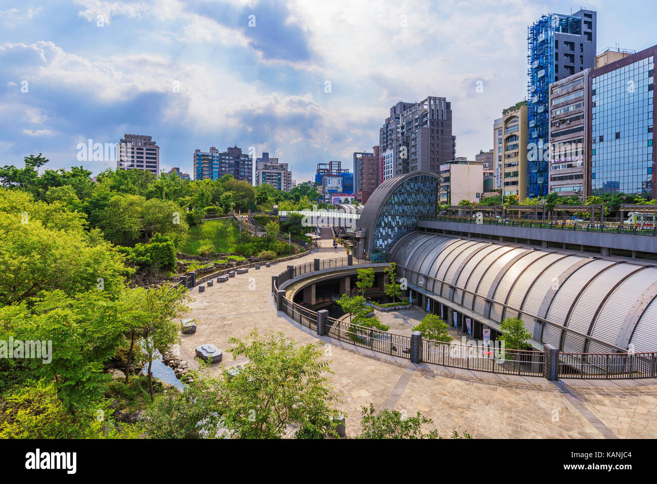 TAIPEI, TAIWAN - JULY 23: This is a view of Daan forest park station ...