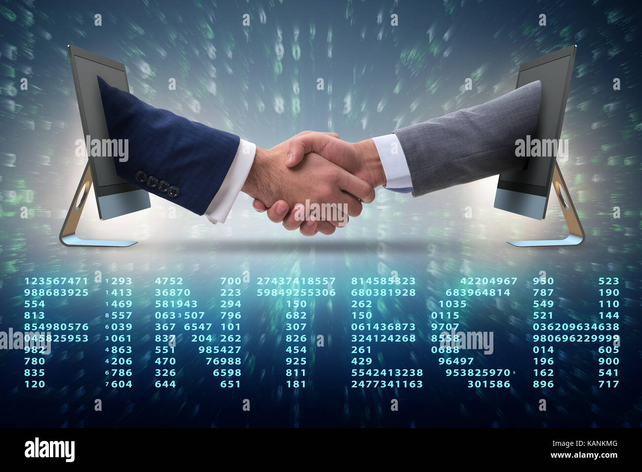 Two people handshaking in financial tecnology fintech concept Stock ...