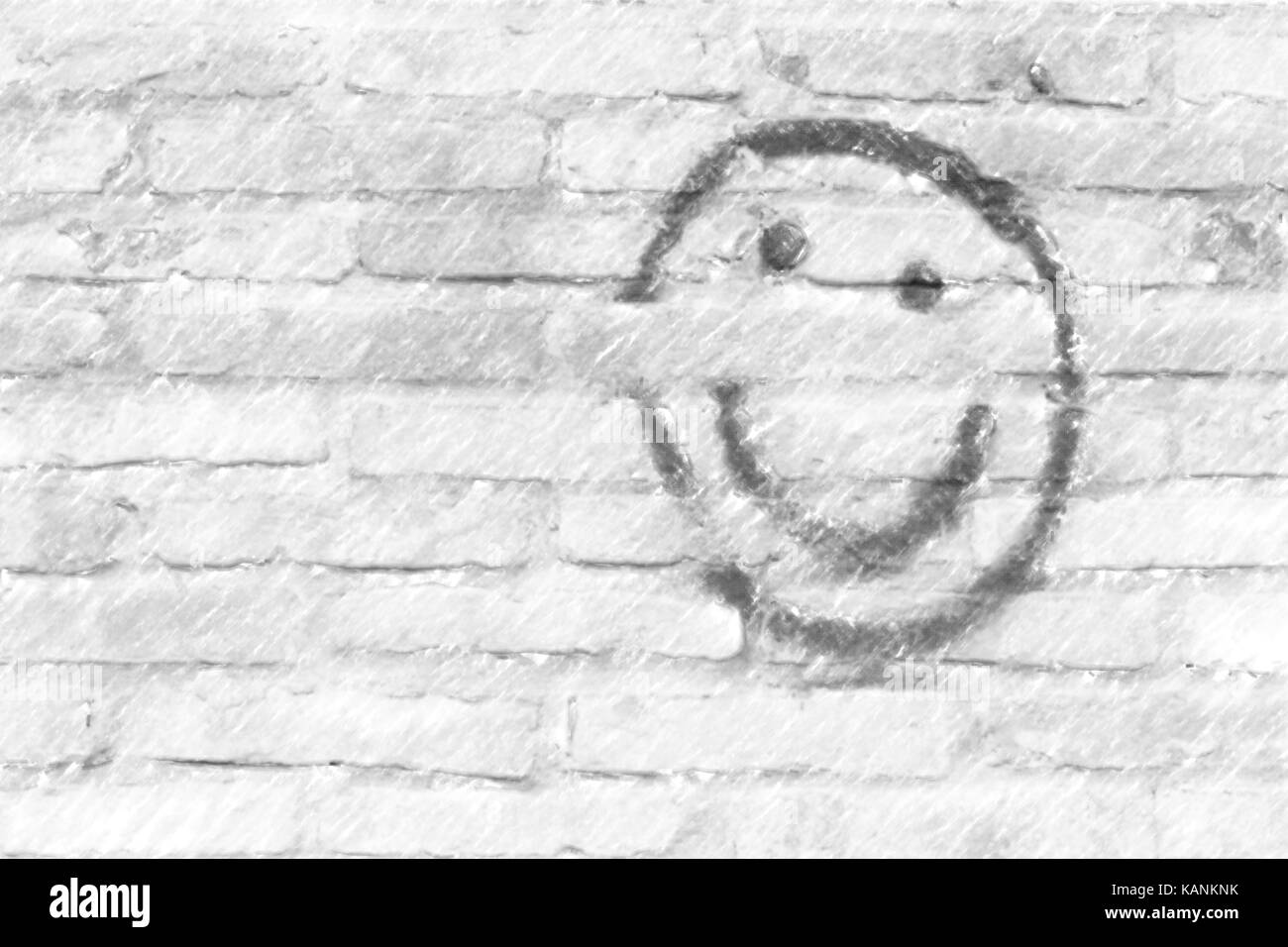 Smiley Head Brick Wall