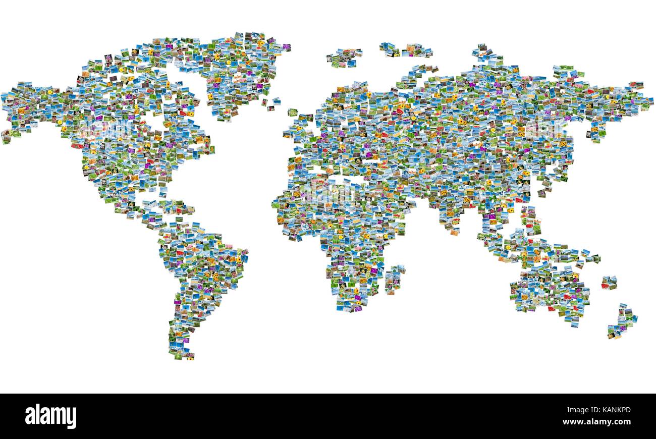 World map made of nature photos Stock Photo - Alamy
