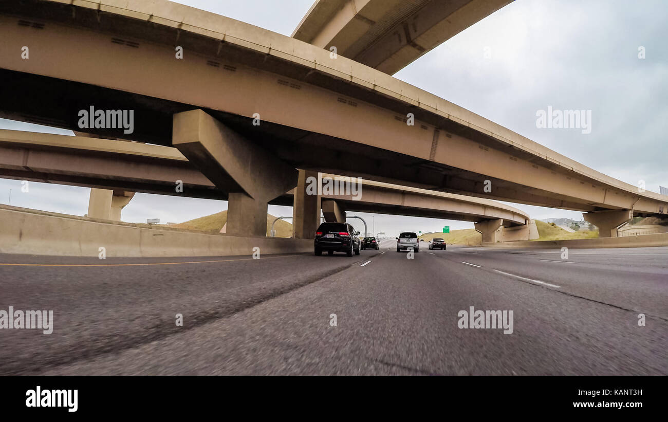 Driving South on Interstate Highway I25 on cloudy day Stock Photo - Alamy