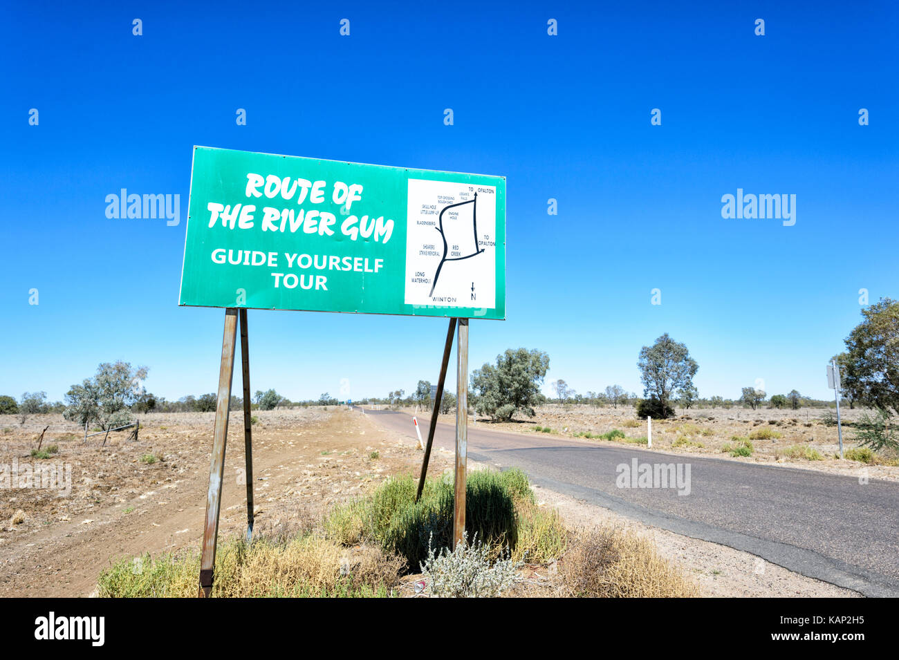 Road sign for a self-guided scenic route near the small rural town of ...