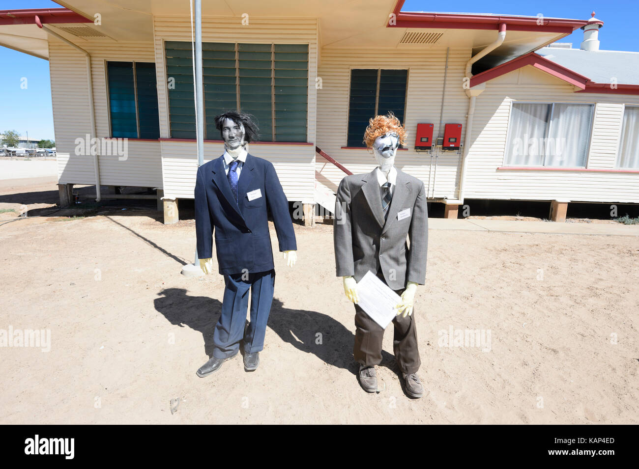 Mannequins of pilots Hudson Fysh and Fergus McMaster, founders of ...