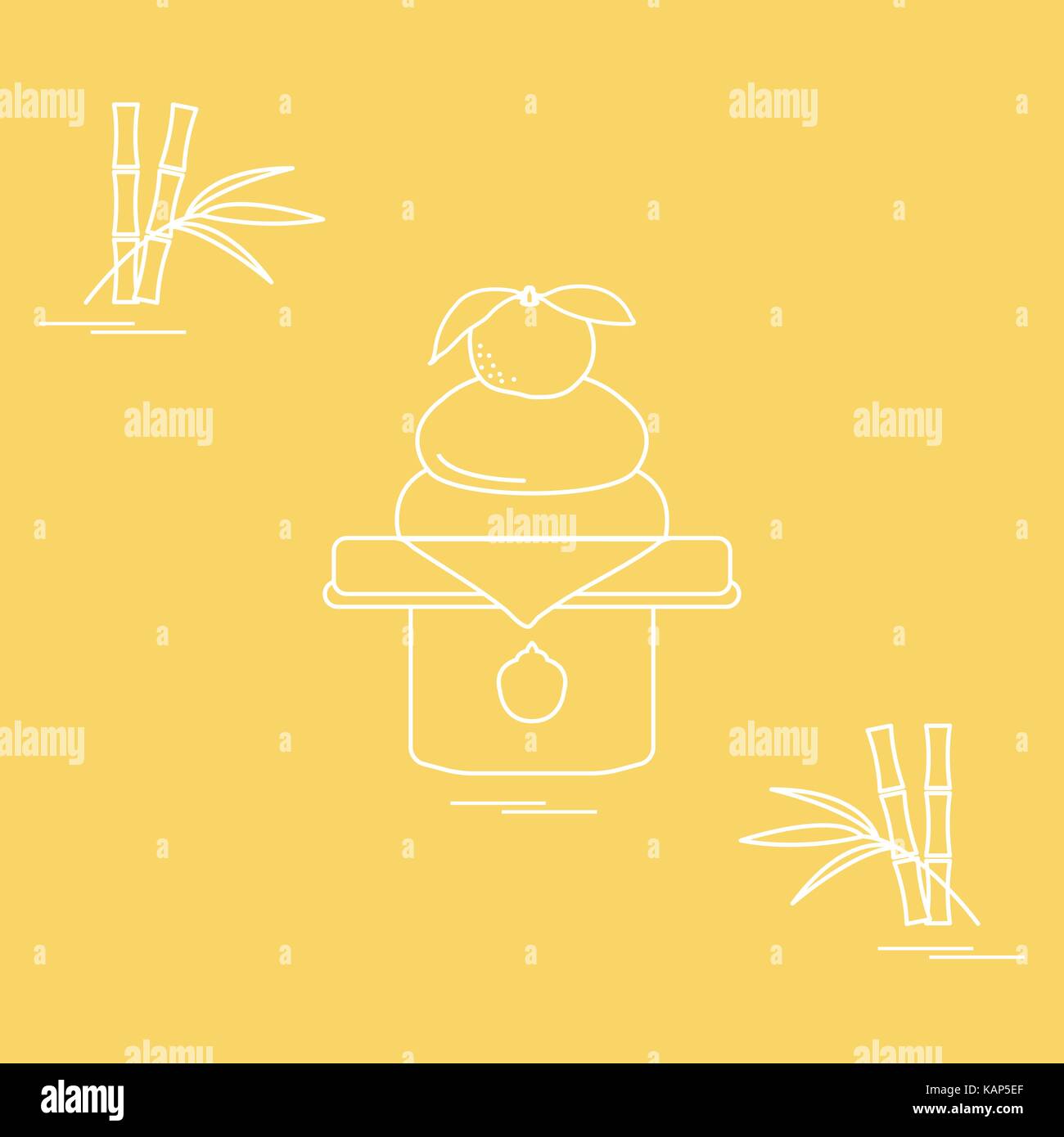 Kagami mochi - traditional New Year treats in Japan. Festive traditions ...